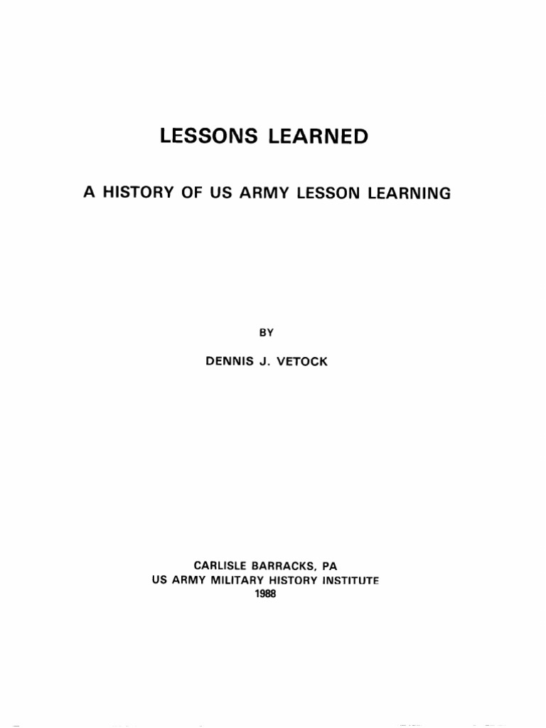 US Army Lessons Learned in Combat | PDF | Military | International Security