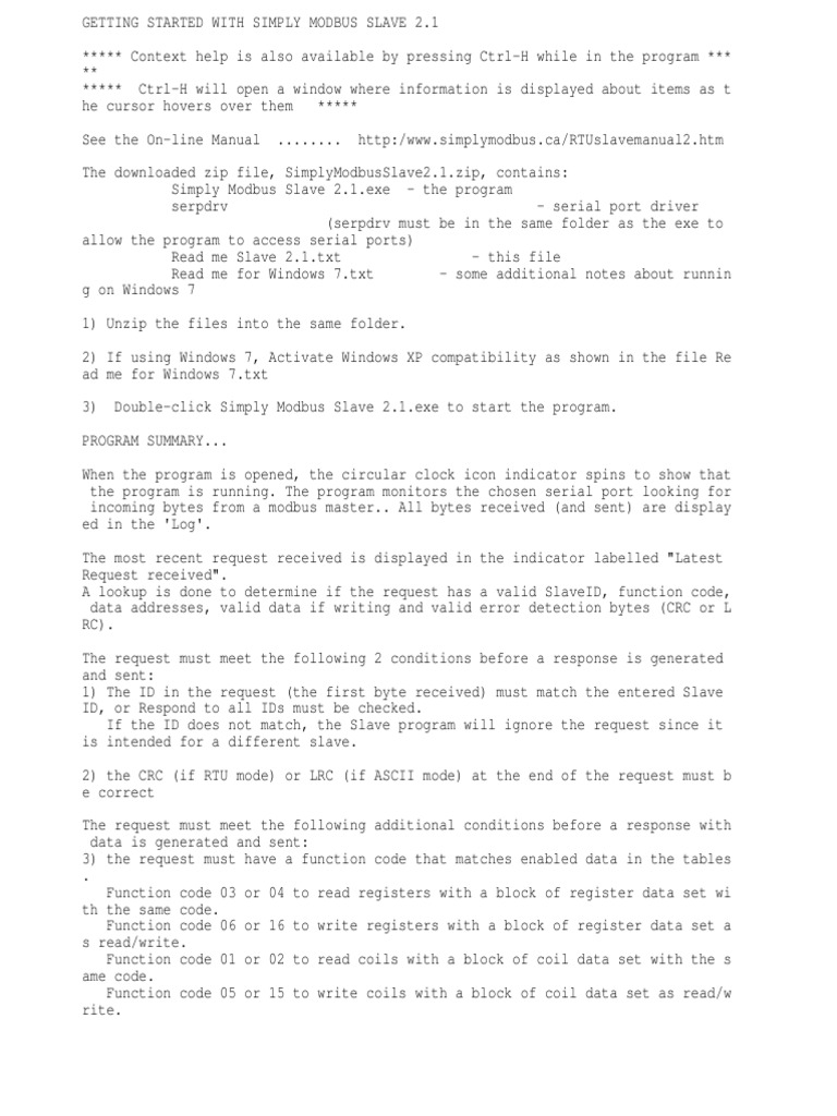 Read Me Slave 2.1 | Download Free PDF | Integer (Computer Science) | Comma Separated Values