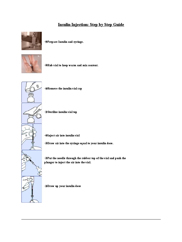 Insulin Injection Guide: Step-by-Step | PDF | Career & Growth | Self ...