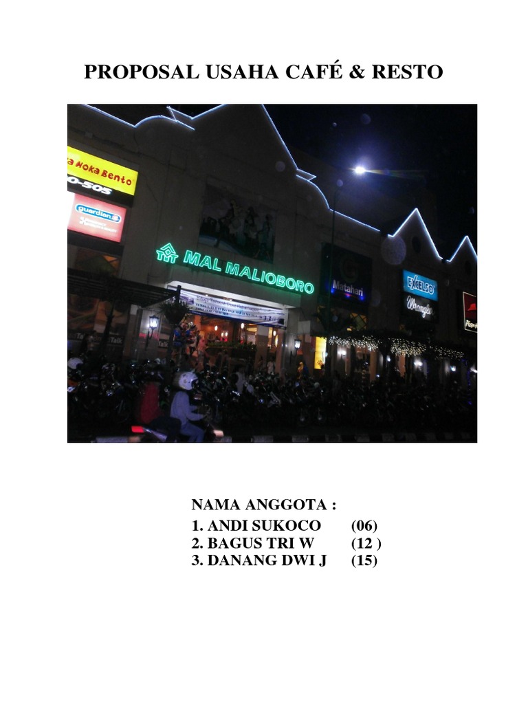 Proposal Usaha Café | PDF