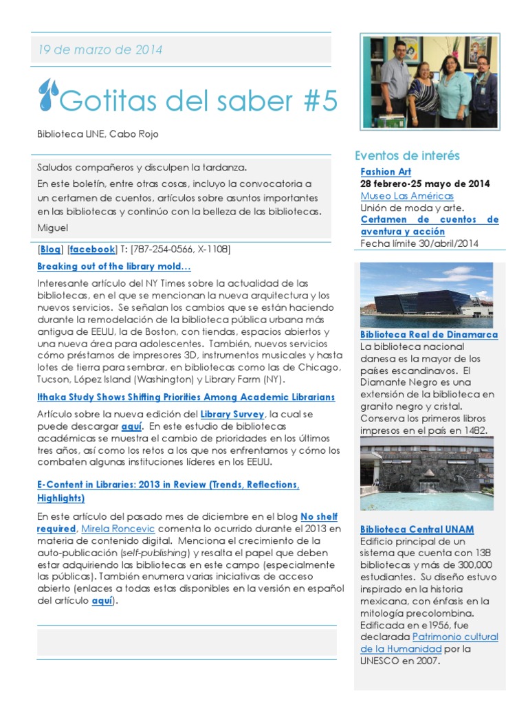 Gotitas Del Saber 5 | PDF | La ciencia de la biblioteca | Bibliotecas