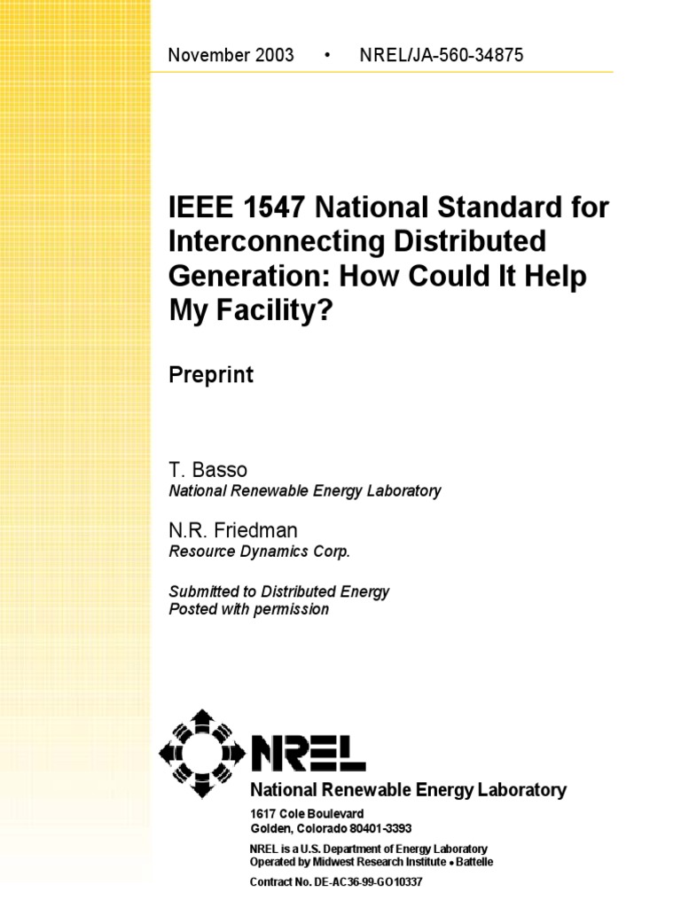 IEEE1547 | PDF | Cogeneration | Electrical Grid