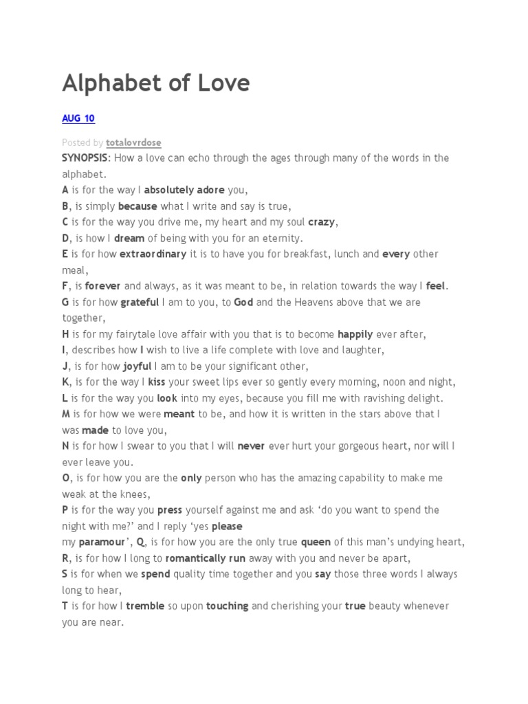 Alphabet of Love | PDF | Language Families | Linguistics
