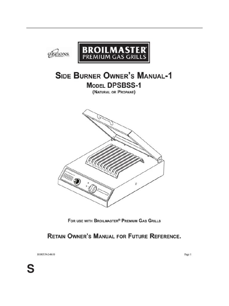 Side Burners Manual | PDF | Barbecue Grill | Propane