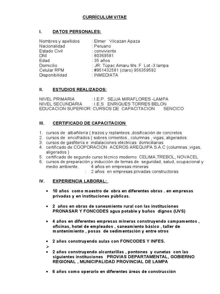 Curriculum Vitae - Richard | PDF