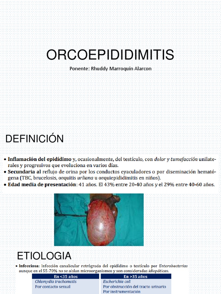 ORCOEPIDIDIMITIS | Infección transmitida sexualmente | Enfermedades y ...