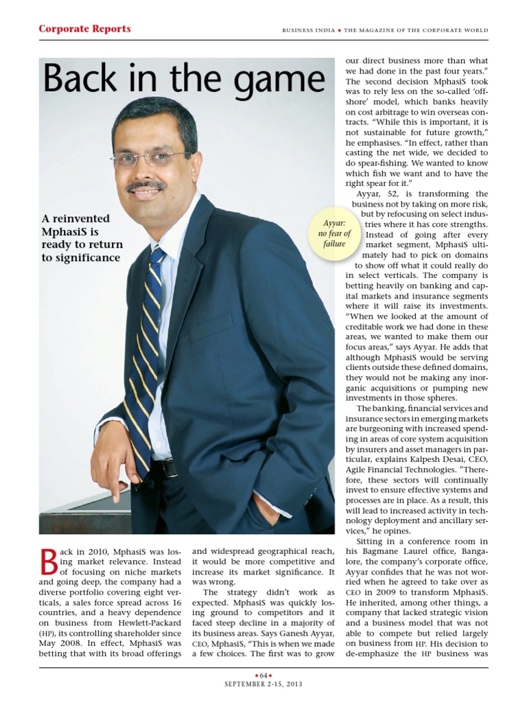 MphasiS: A Strategic Transformation | PDF | Ing Group | Hewlett Packard