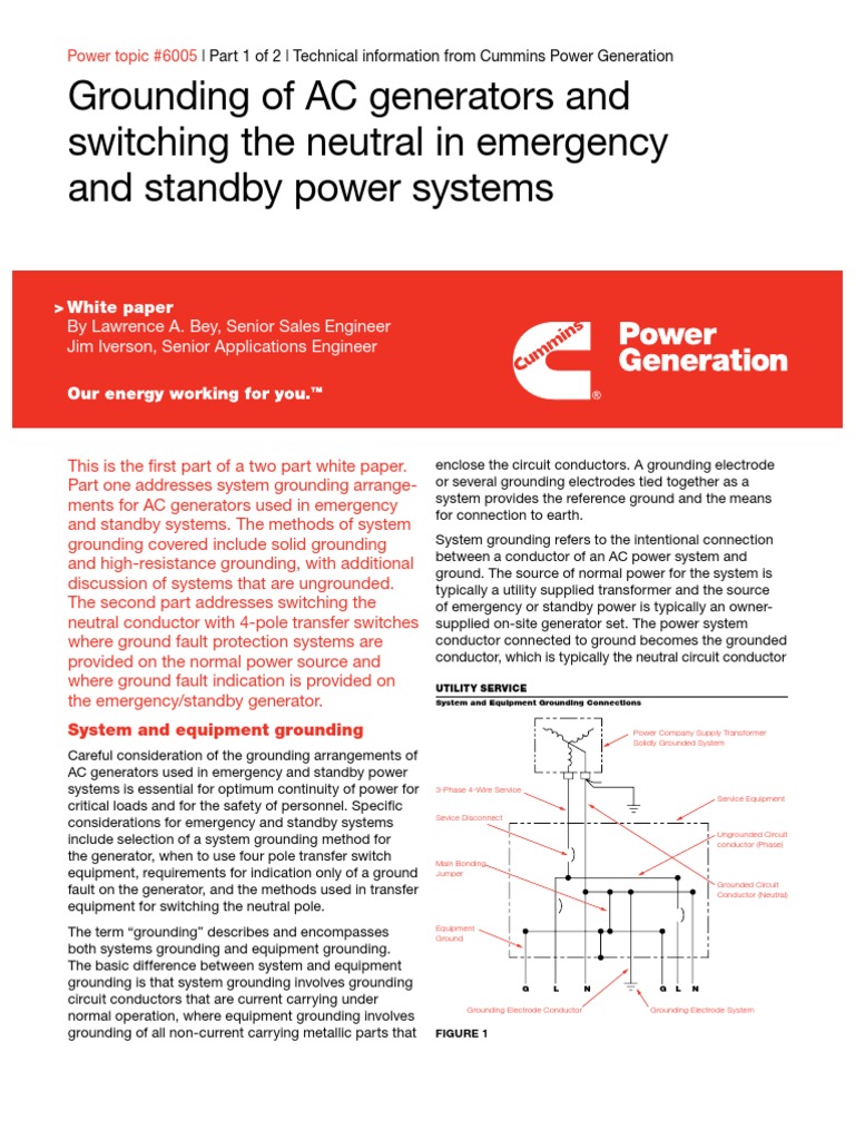 Generator Grounding System | Download Free PDF | Alternating Current ...