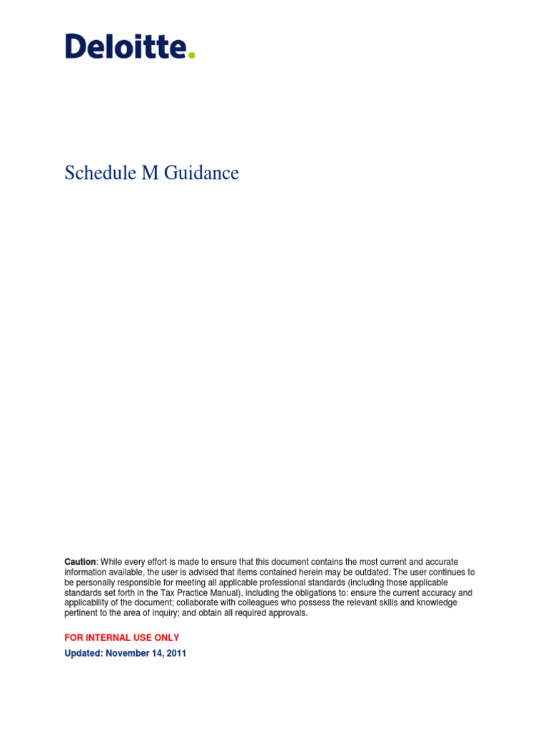 Schedule M Accruals and Adjustments Guide | PDF | Income Tax In The ...