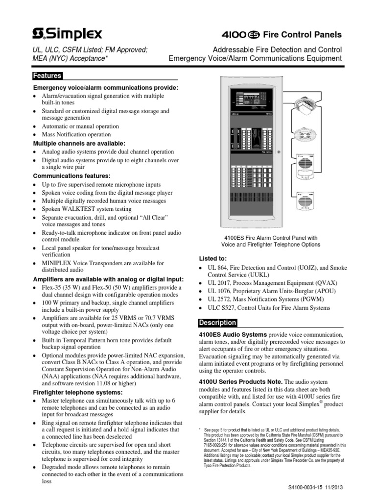 Simplex 4100-0034 | PDF | Amplifier | Digital Audio