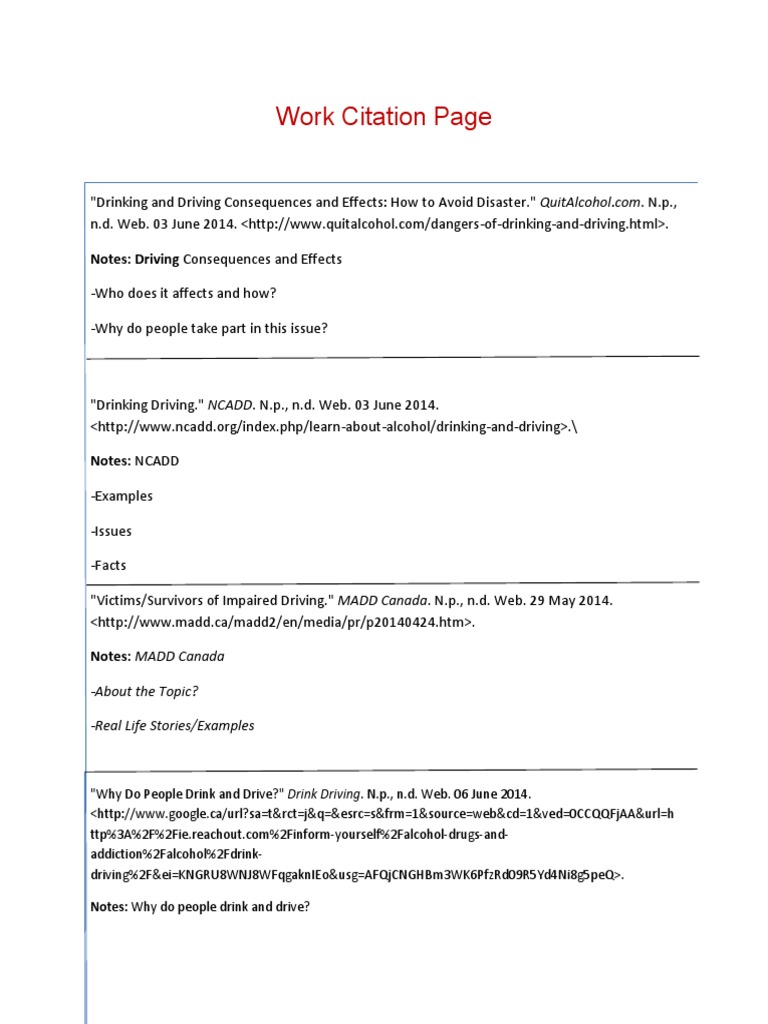 Work Citation Page | PDF | Social Science | Computers
