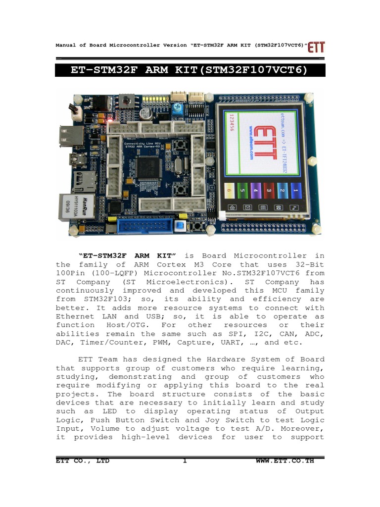 ET-STM32F107 ARM Kit Manual | PDF | Microcontroller | Arm Architecture