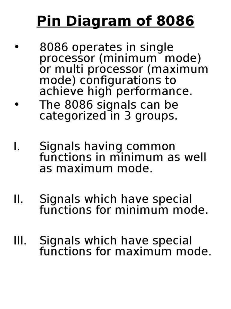Pin Diagram of 8086 | PDF | Central Processing Unit | Electronic Design
