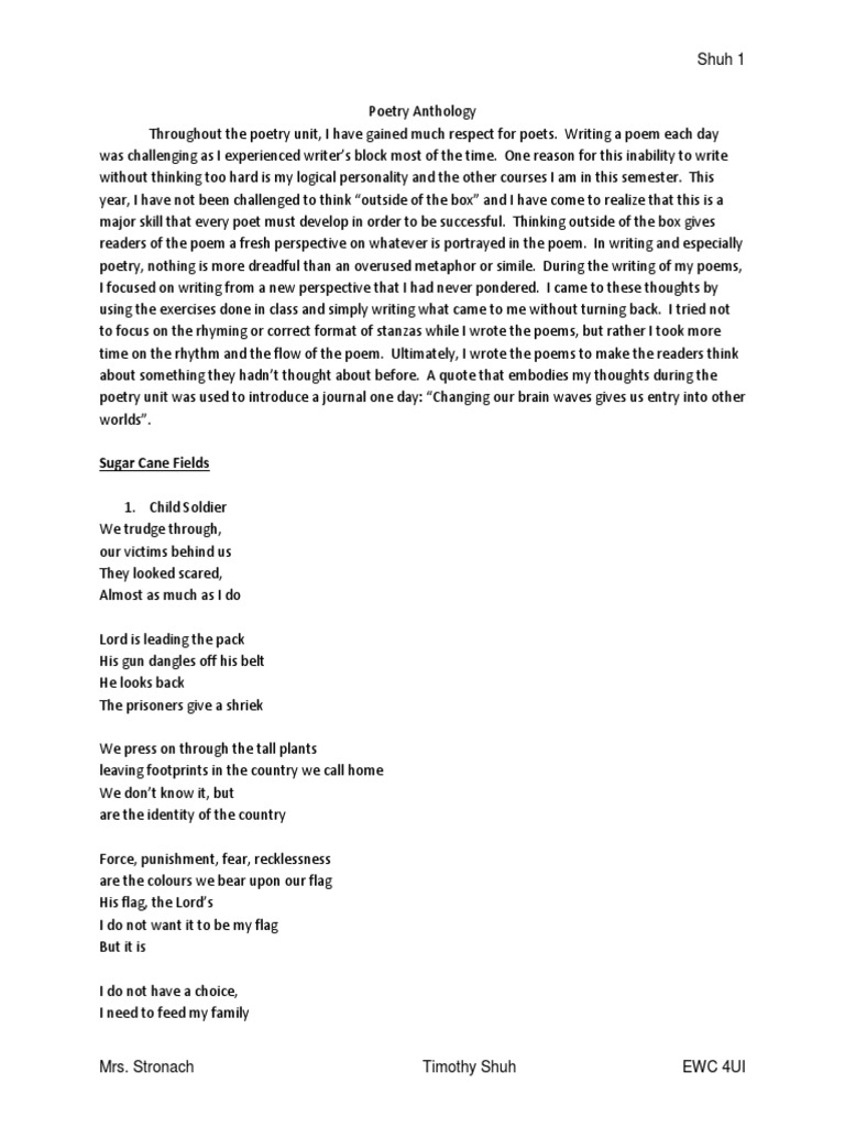 Personal Reflections in Poetry Anthology | PDF | Poetry