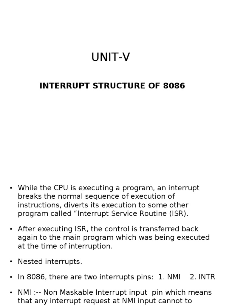 Interrupt Structure of 8086 | PDF | Office Equipment | Computer Engineering