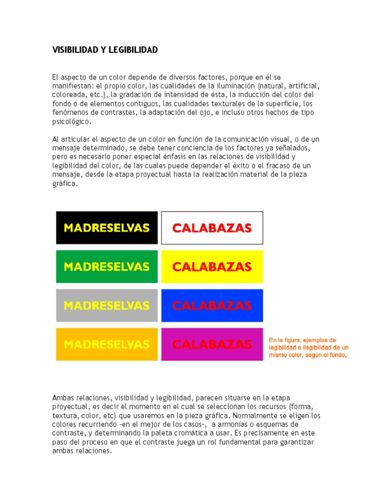 Visibilidad y Legibilidad | Tipografía | Color