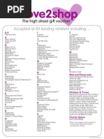 One4all Retail List | PDF | Retail Companies | Retailing