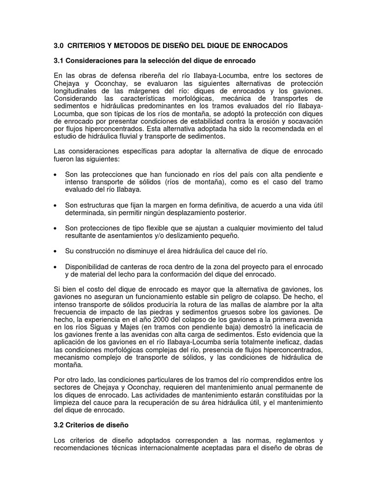 Criterios y métodos para el diseño de diques de enrocado en ríos de ...