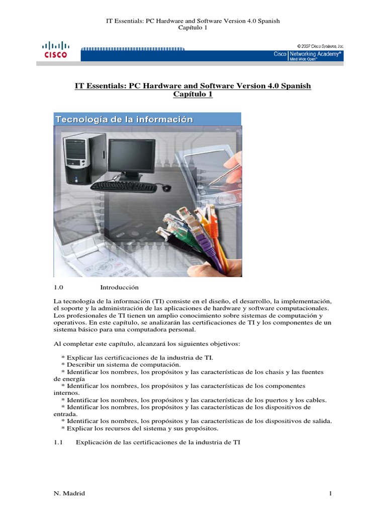 Capitulo 1 IT Essentials | PDF | Comp Tia | Unidad Central de procesamiento