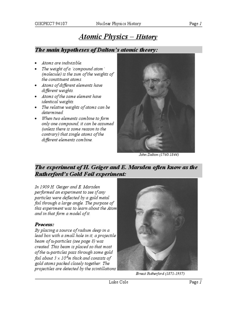 History of Atomic and Nuclear Physics | PDF | Radioactive Decay ...