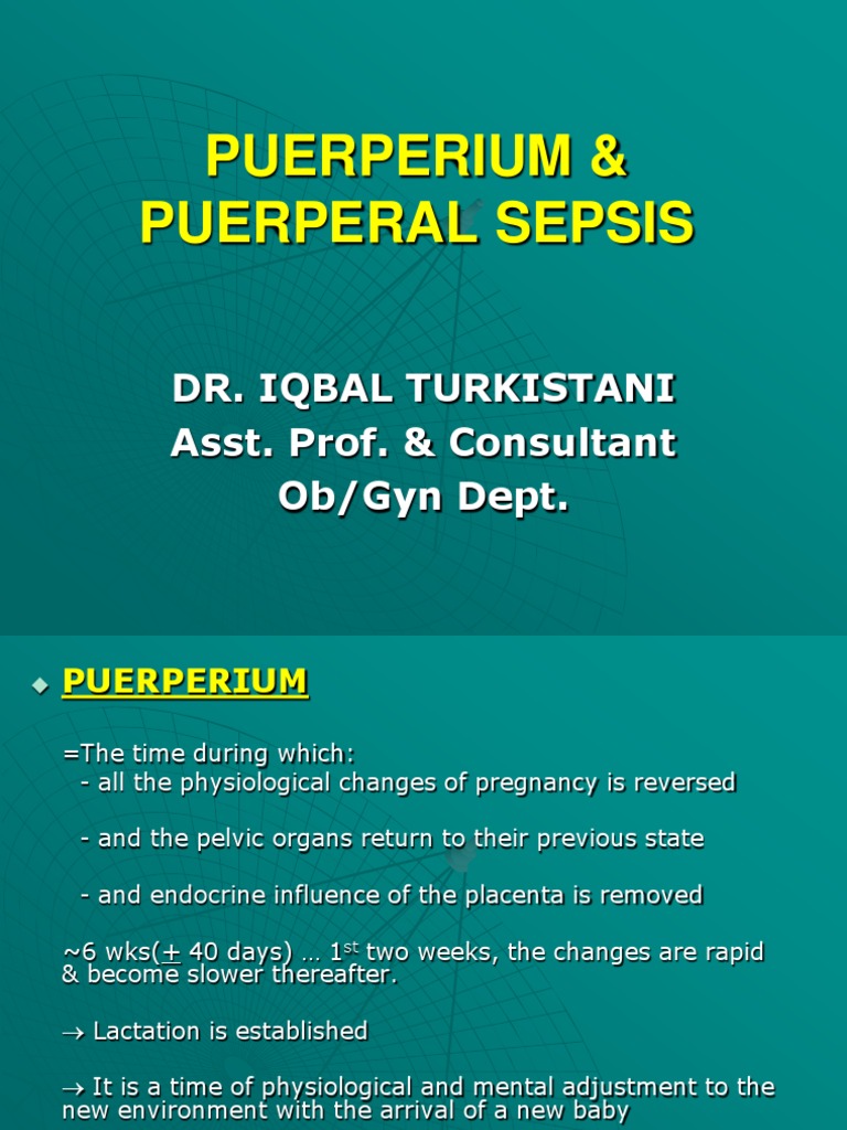 Puerperium & Puerperal Sepsis | PDF | Postpartum Period | Thrombosis