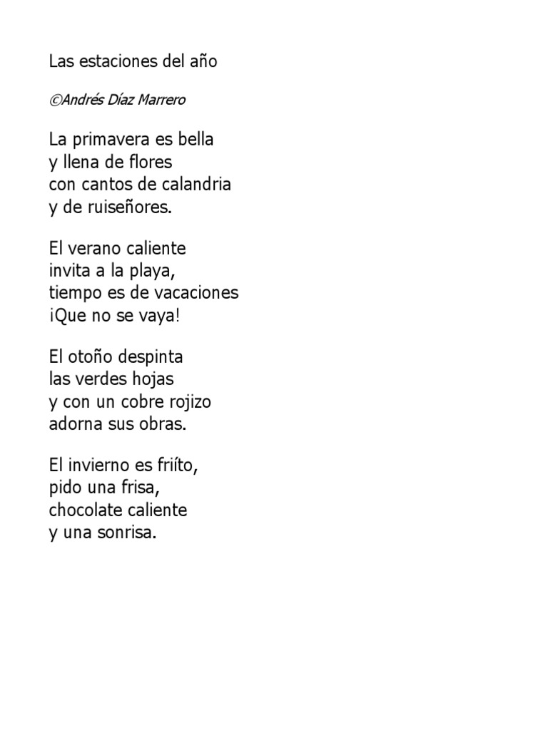 Las Estaciones Poesia | PDF | Estaciones | Fenómenos de la tierra