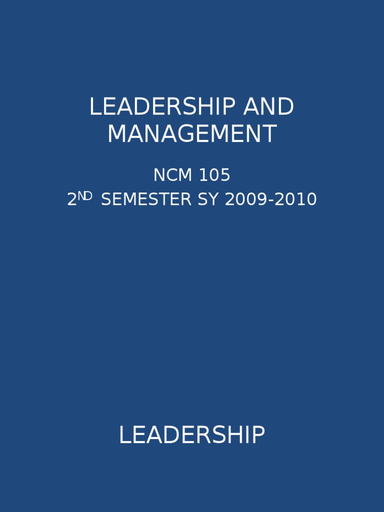 Leadership and Management | PDF | Leadership | Motivation