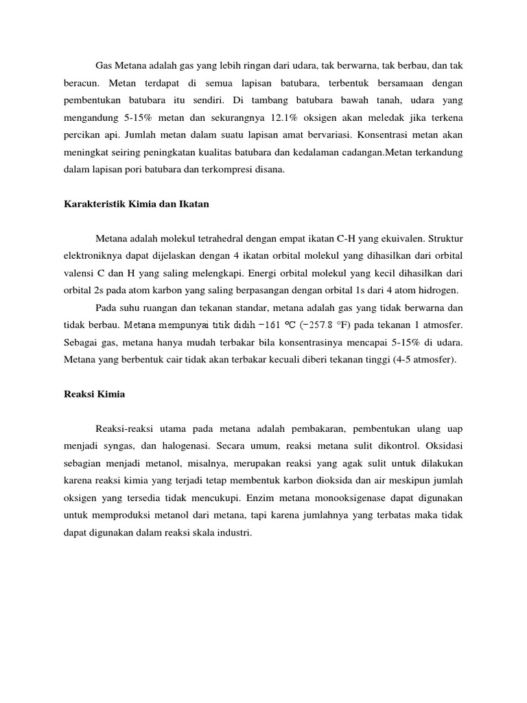 Gas Metana | PDF | Sains & Matematika