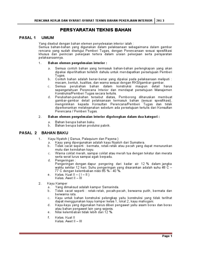 Contoh Rks Interior | PDF