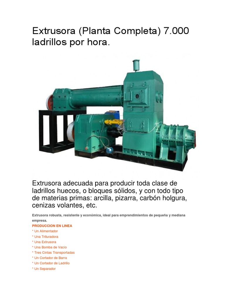 Extrusora para Ladrillos | PDF | Ladrillo | Extrusión