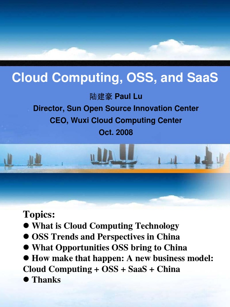 Cloud Computing, Oss, and Saas: Director, Sun Open Source Innovation ...