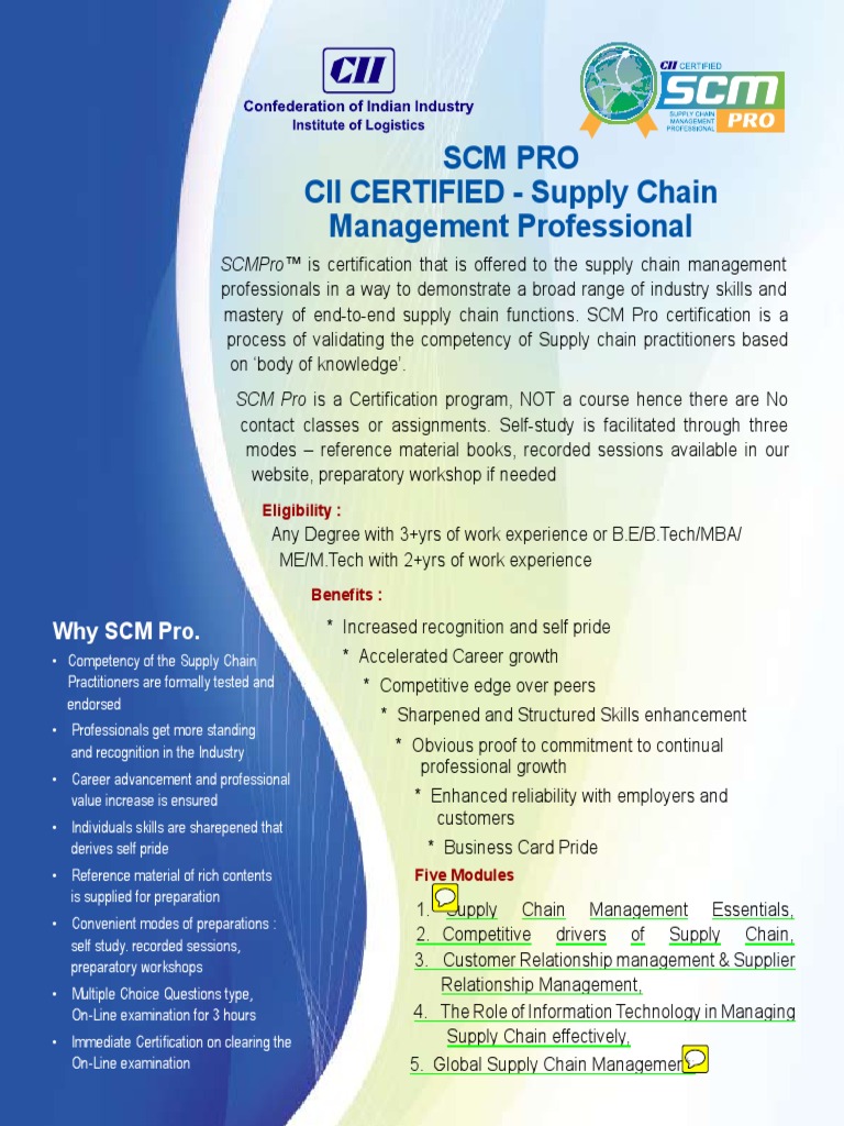 SCM-Pro Brochure For Corrections | PDF | Supply Chain Management ...