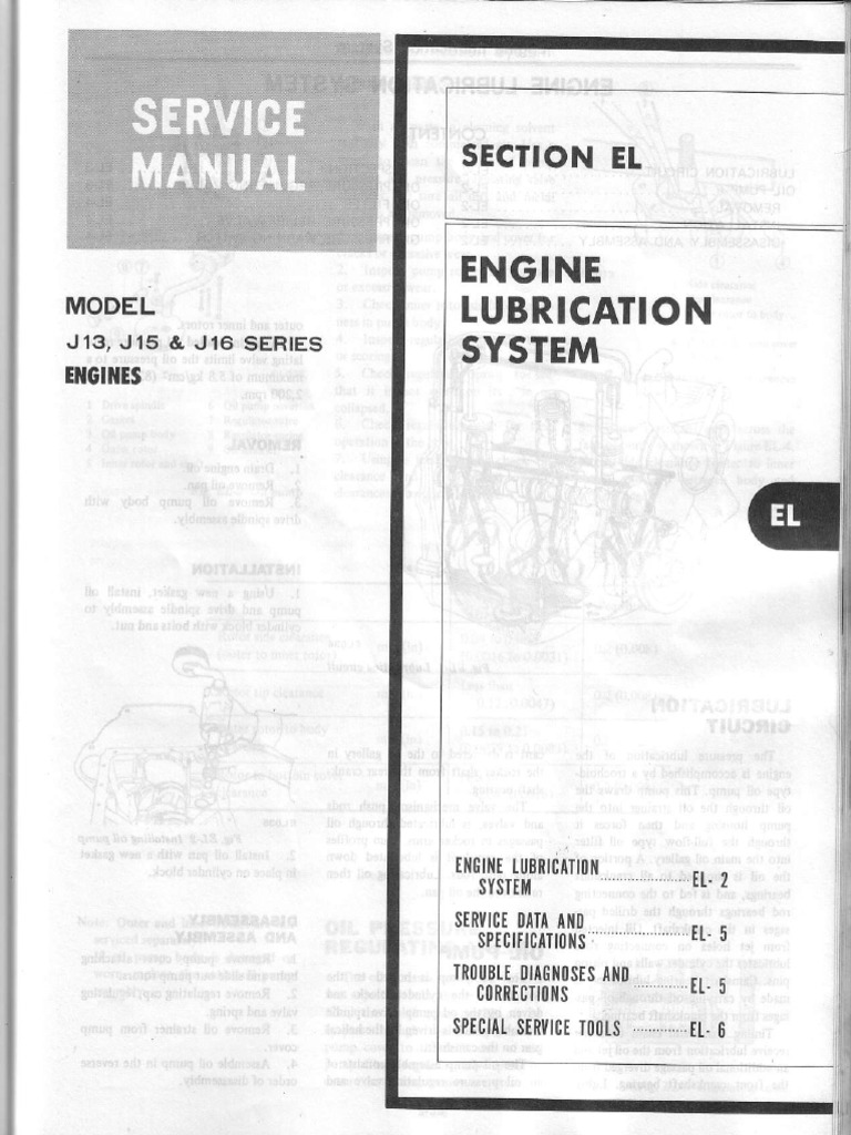 J13, J15, J16 Engines EL | PDF | Pump | Vehicle Parts
