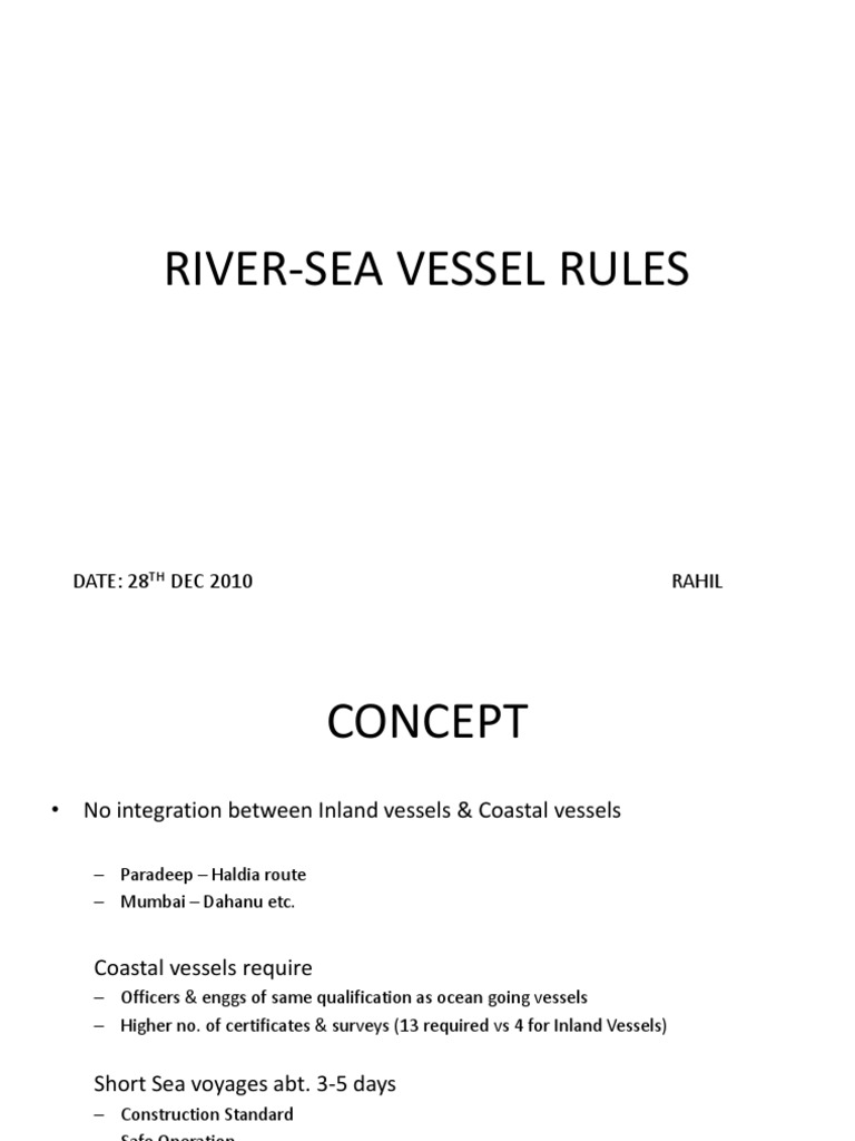 River-Sea Vessel Regulations Overview | PDF | Port | Ships