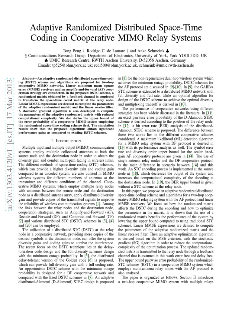 Adaptive Dist Coding | Download Free PDF | Mimo | Eigenvalues And Eigenvectors