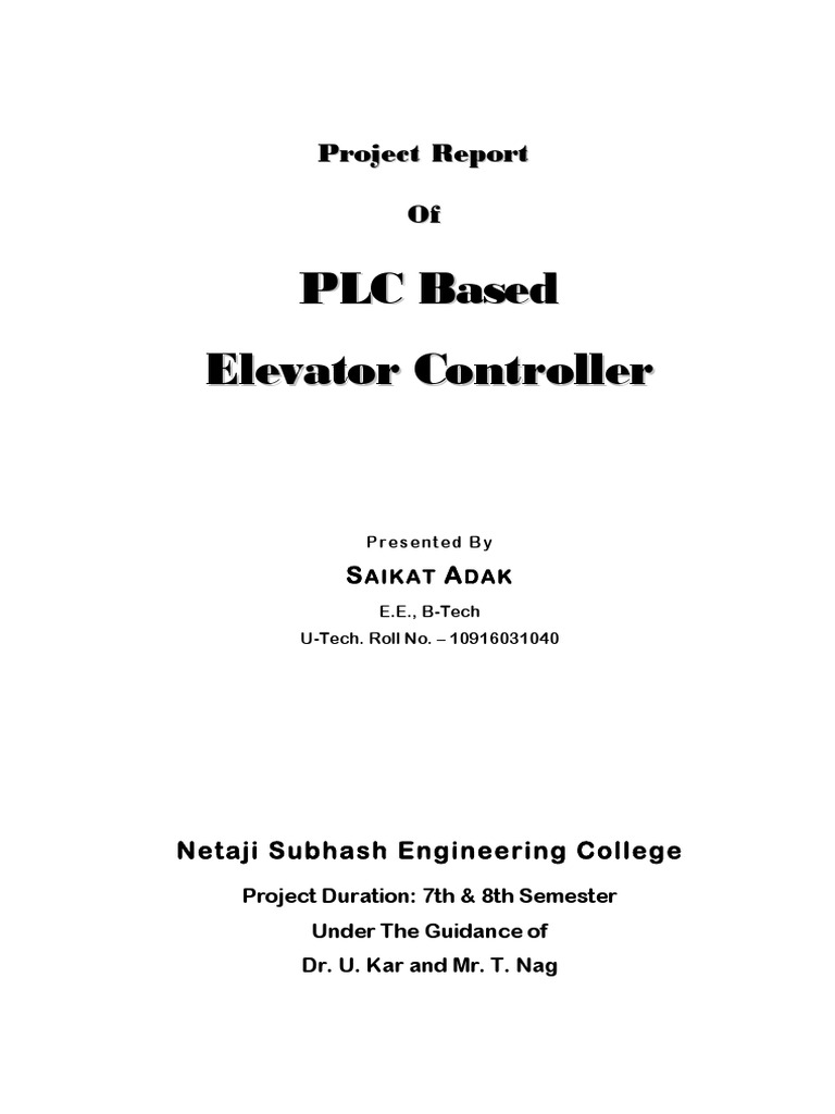 Report of Elevator Controller | PDF | Programmable Logic Controller | Relay