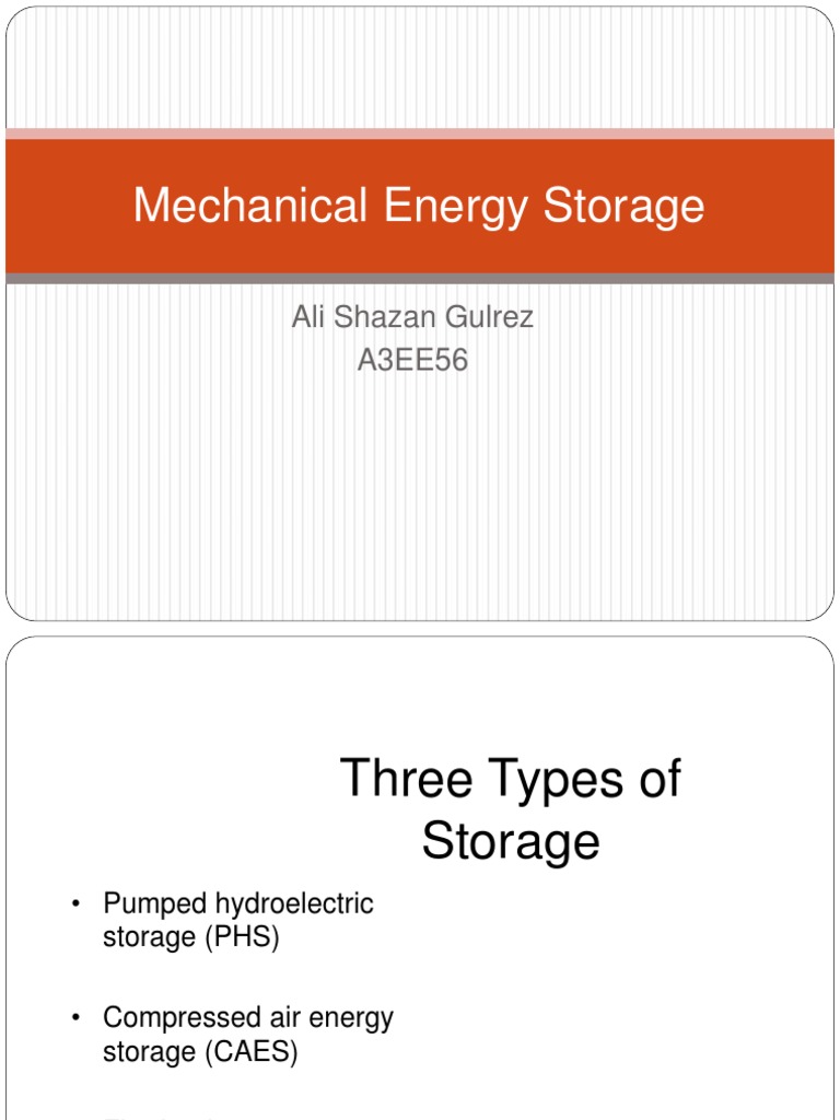 Mechanical Energy Storage Methods Explained | PDF | Technology ...