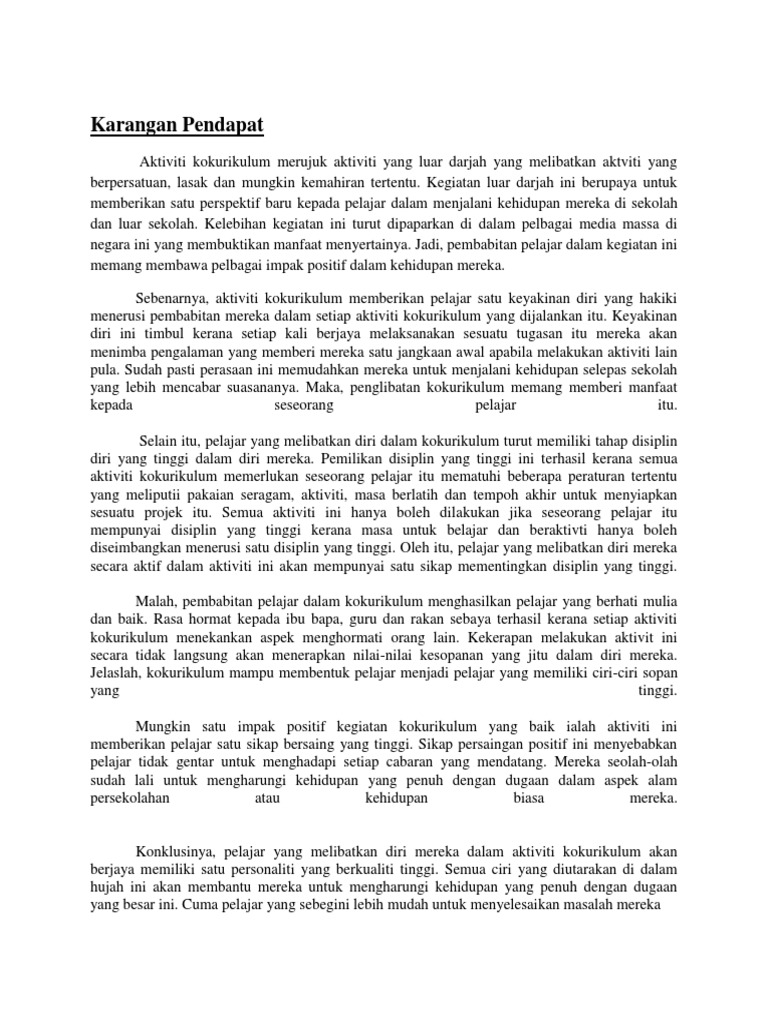 Karangan Pendapat | PDF