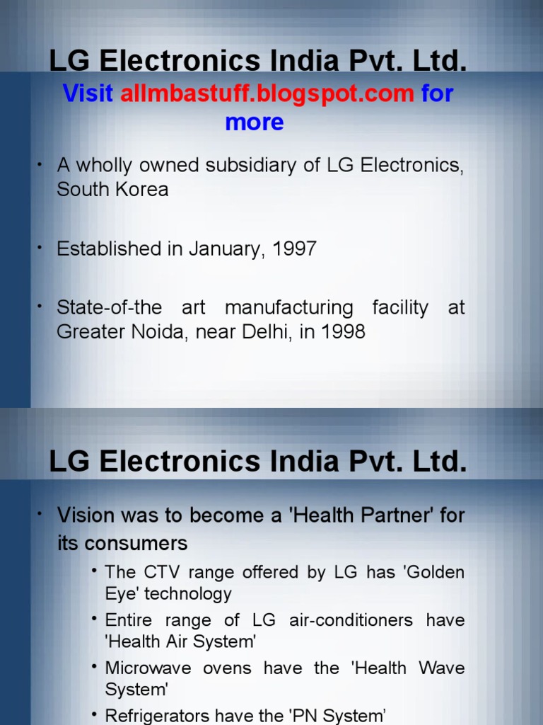 LG Electronics India: Overview & Insights | PDF | Retail | Warehouse