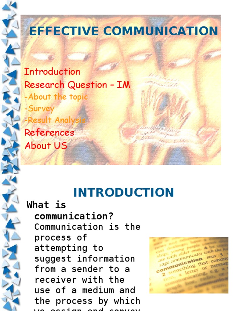 Effective Communication: Research Question - IM | PDF | Instant ...