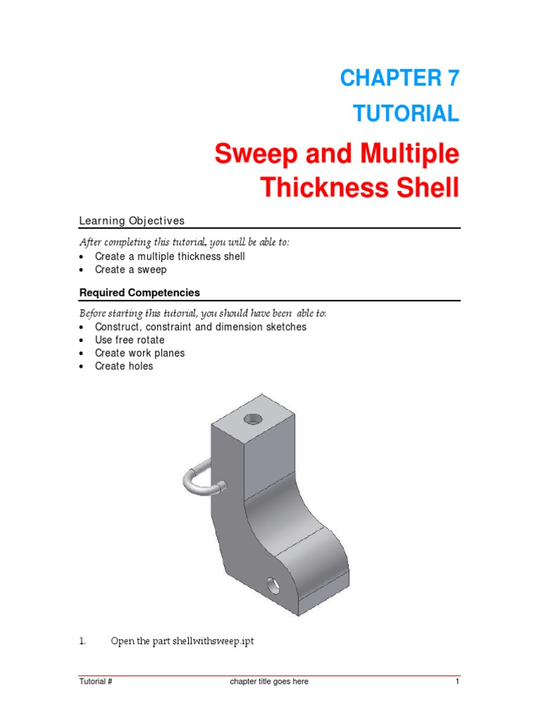 Inventor - 7 - Sweep and Multiple Shell | PDF | Plane (Geometry) | Space