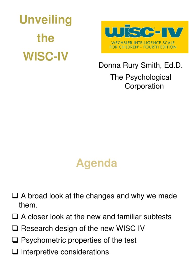 WISC-IV Subtest Overview and Changes | PDF | Wechsler Adult ...