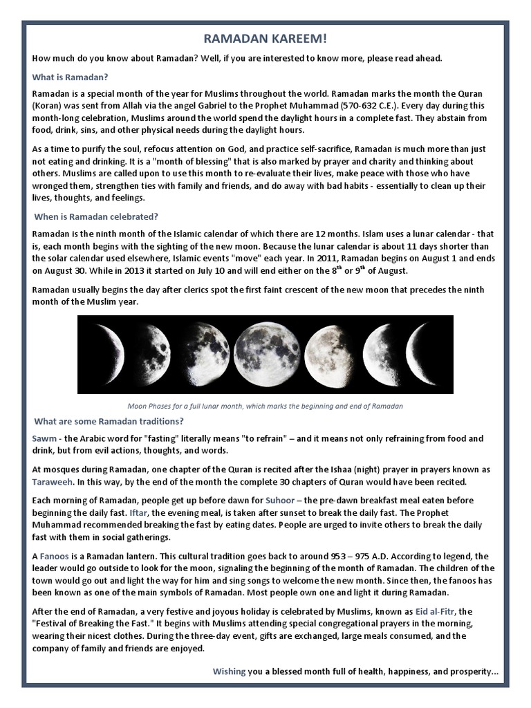 Ramadan Traditions and Practices | PDF | Ramadan | Islamic Behaviour ...