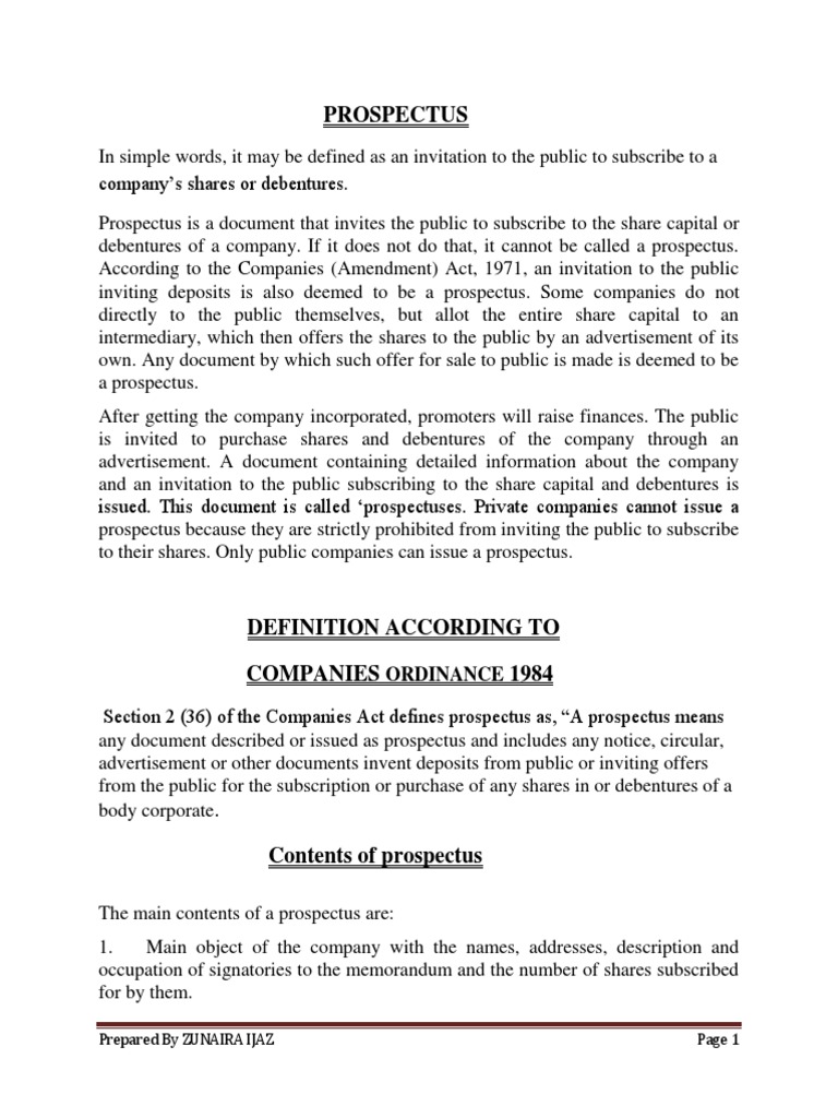 Prospectus Assignment | PDF | Prospectus (Finance) | Companies