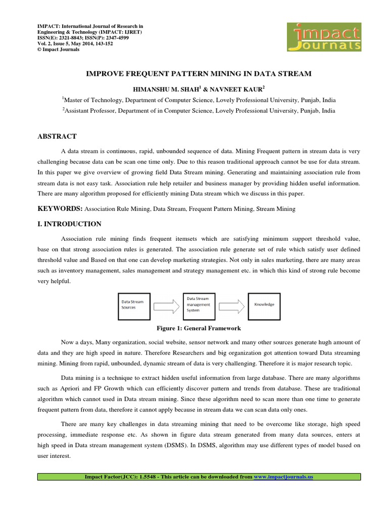 Eng-Improve Frequent Pattern Mining in Data Stream-Himanshu Shah | Download Free PDF | Databases ...