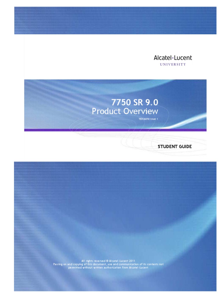 7750 SR 9.0 Product Overview CE | PDF | Network Switch | Physical Layer ...
