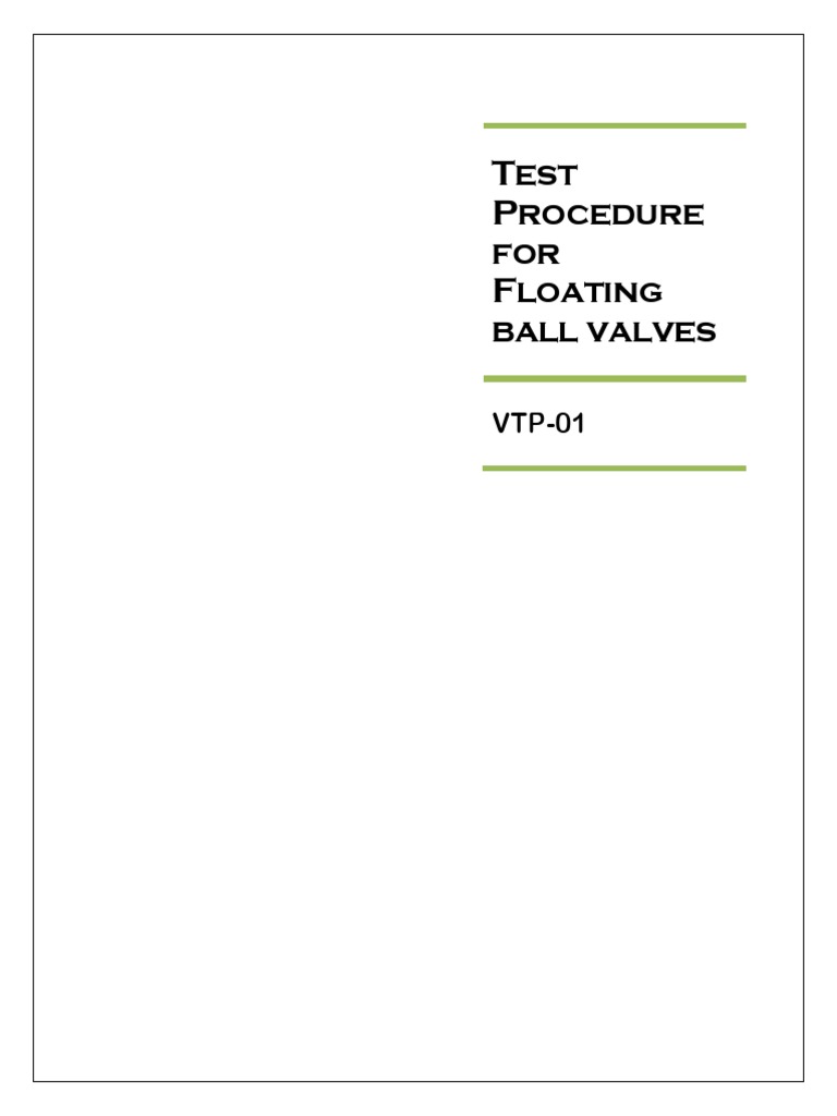 Ball Valve Testing Procedure | PDF | Valve | Pressure