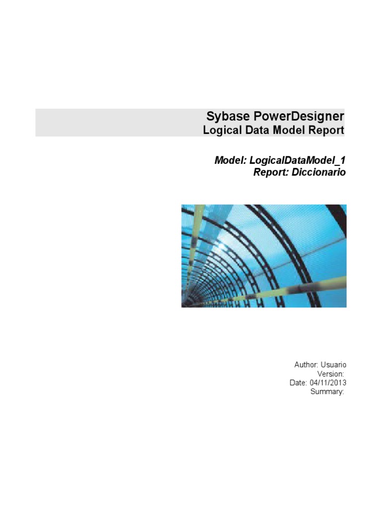 Sybase Powerdesigner: Logical Data Model Report | PDF | Data Model | Identifier