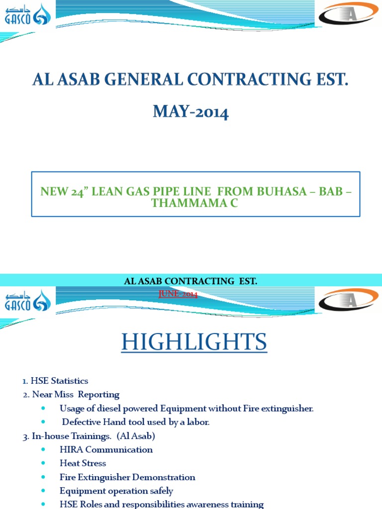 Al Asab Hse Presentation June-14 | PDF | Safety | Wellness