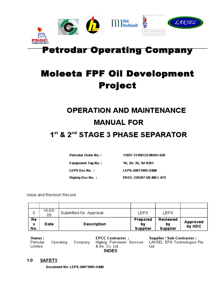 PDOC 3phase Separator Operation Manual | PDF | Phases Of Matter ...